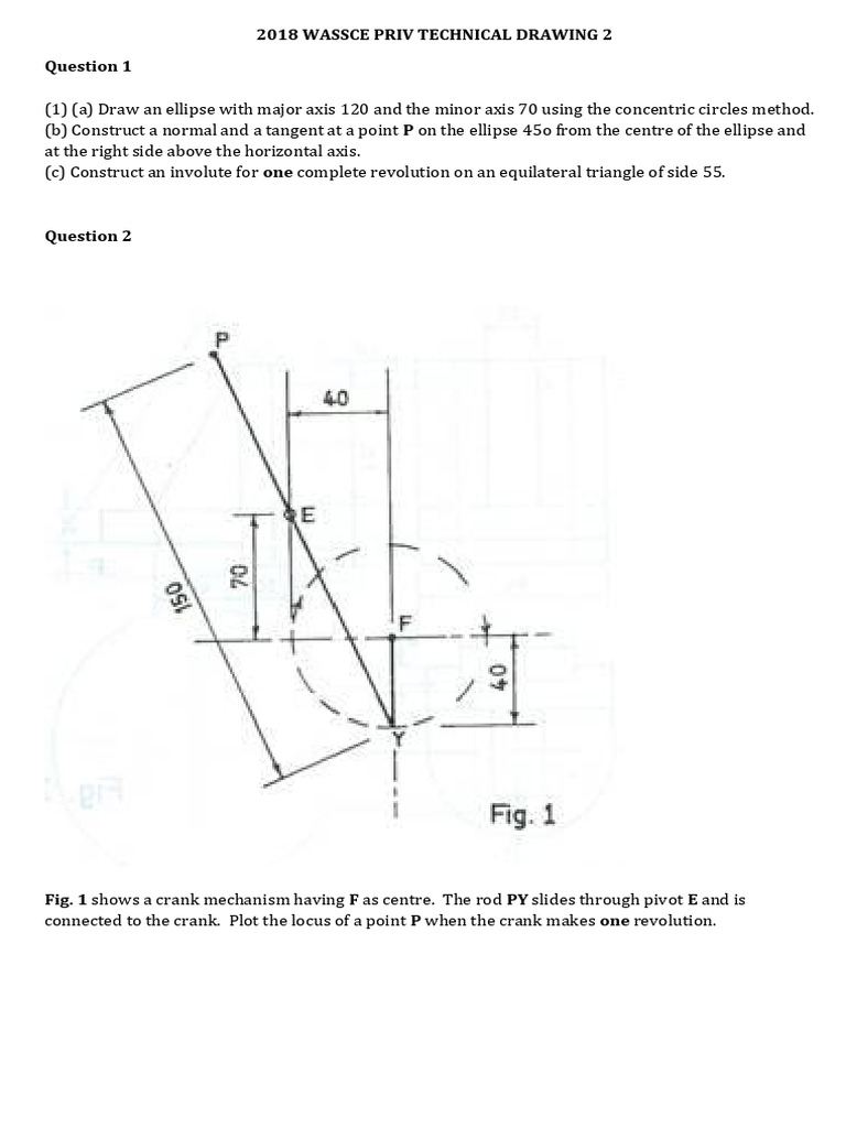 2018 Wassce Priv Technical Drawing 2 | PDF