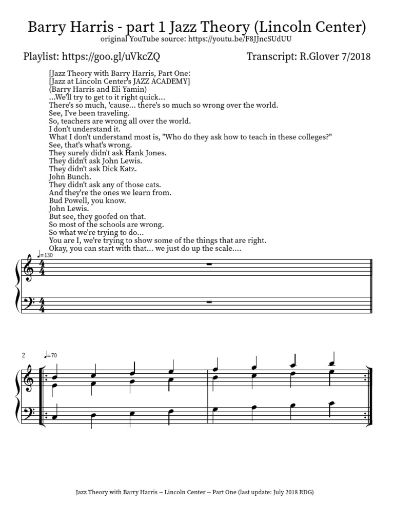 Barry Harris Jazz Theory Insights | PDF