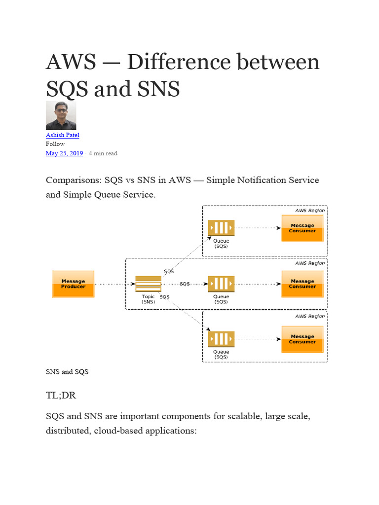 AWS - Difference Between SQS and SNS | PDF | Distributed Computing Architecture | Computer Science
