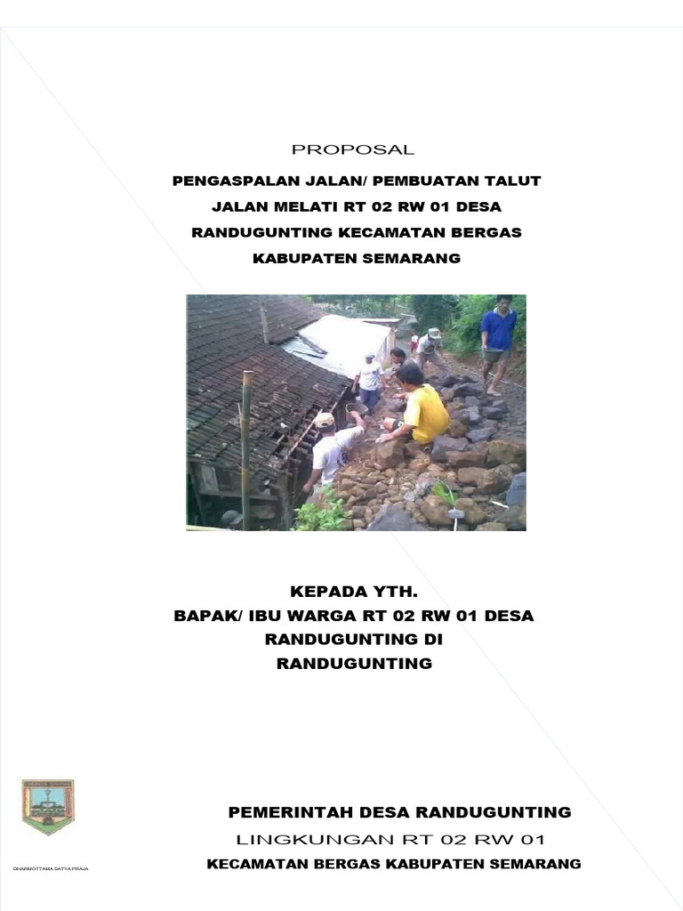 PDF Proposal Pembangunan Jalan Melati | PDF