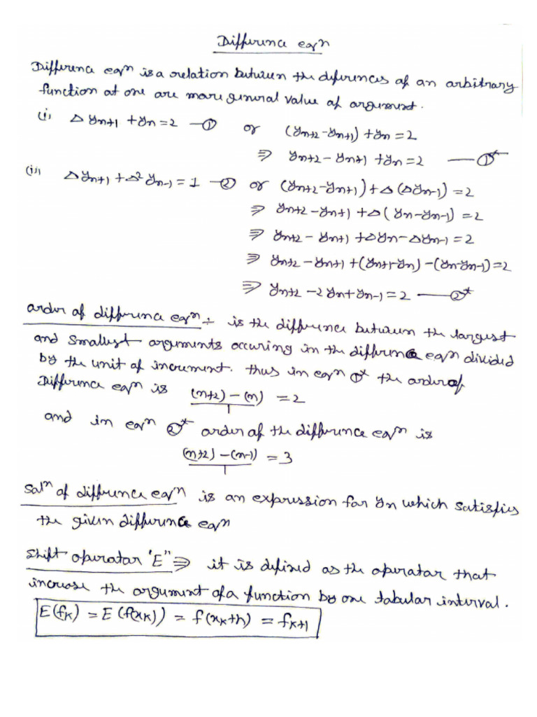 Difference Equation Part 1 | PDF