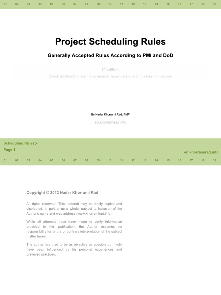 Project Scheduling Rules - Ver 01 | PDF