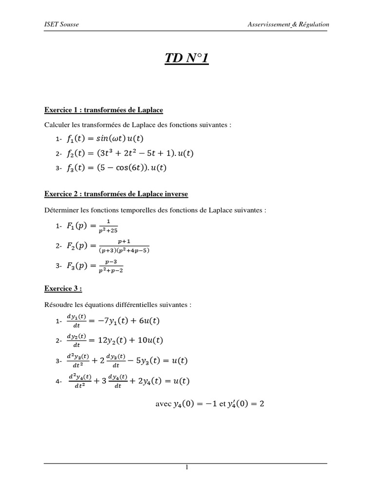 TD1-regulation Asservissement | PDF