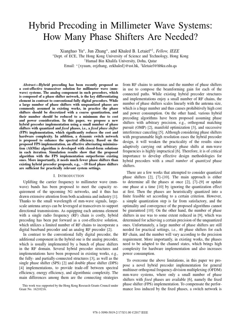 yu2017 | PDF | Mathematical Optimization | Orthogonal Frequency Division Multiplexing