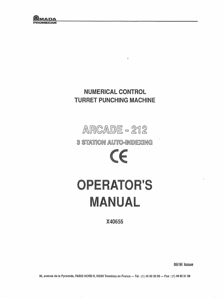 Operators Manual - ARCADE 212 From Serial-No 212161 - X40655 | PDF