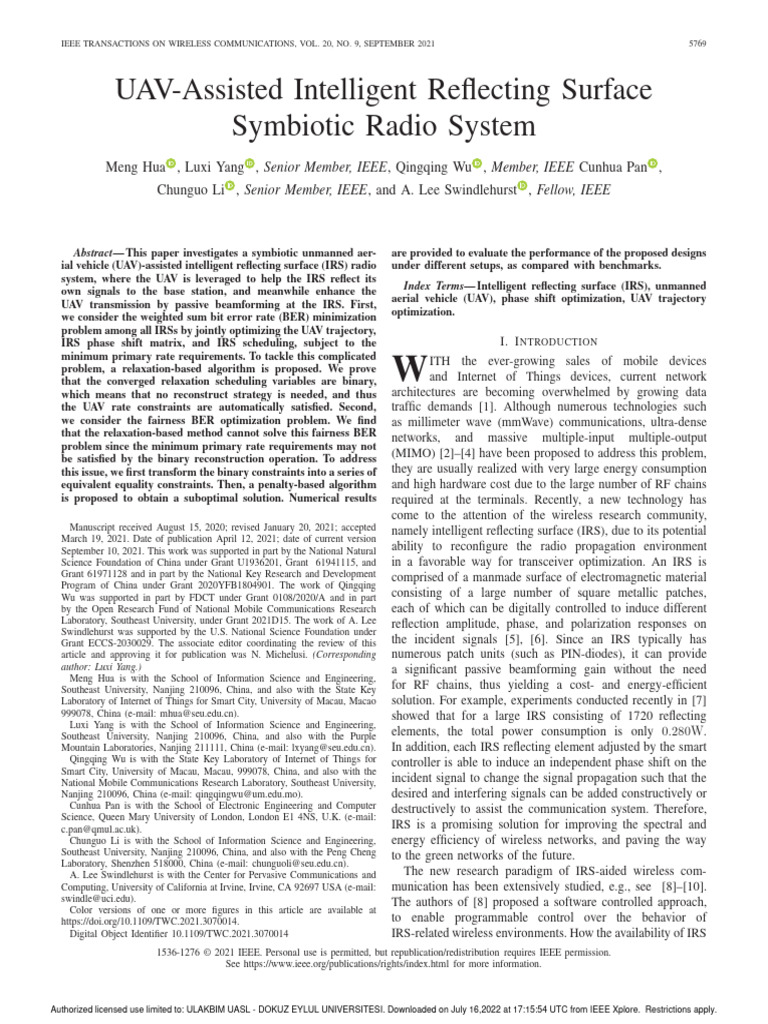 Ris + Uav | Download Free PDF | Mathematical Optimization | Antenna (Radio)