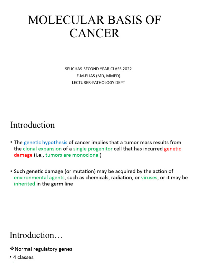 Molecular Basis of Cancer | PDF | Tumor Suppressor Gene | Oncogene