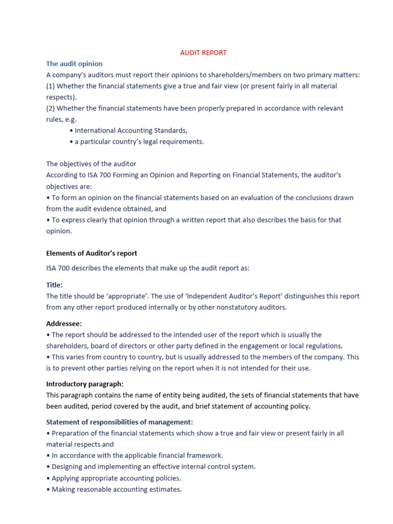 (Chapter - 11) Audit Report | PDF | Auditor's Report | Audit