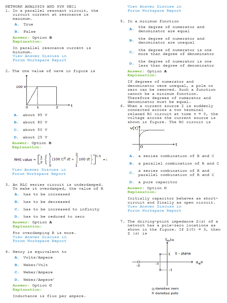 Network-Analysis 202 | PDF | Resonance | Electrical Impedance