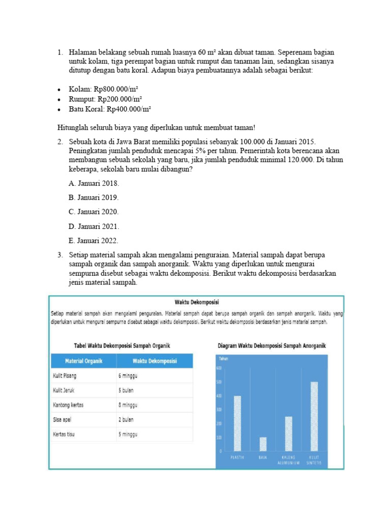 SOAL NUMERASI 12 SMA (KAK AYU) | PDF