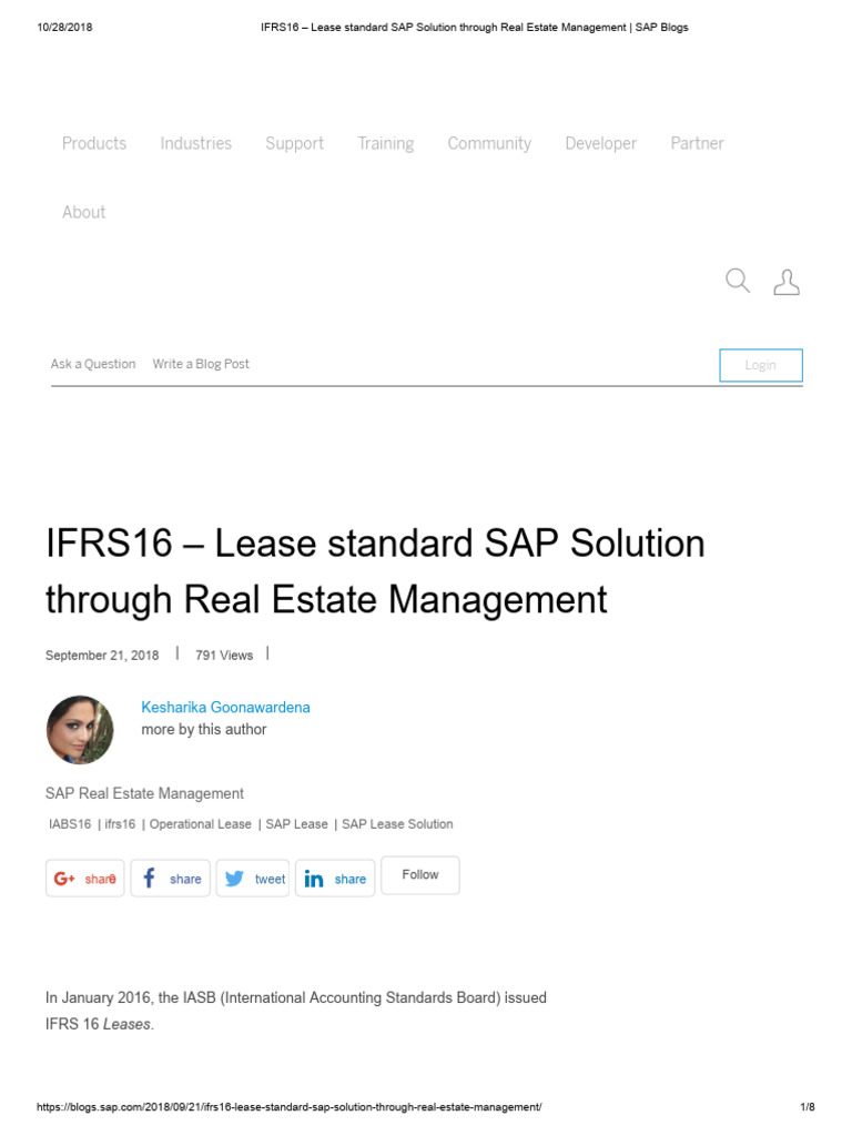 SAP IFRS16 Lease Solution Guide | PDF | International Financial Reporting Standards | Balance Sheet