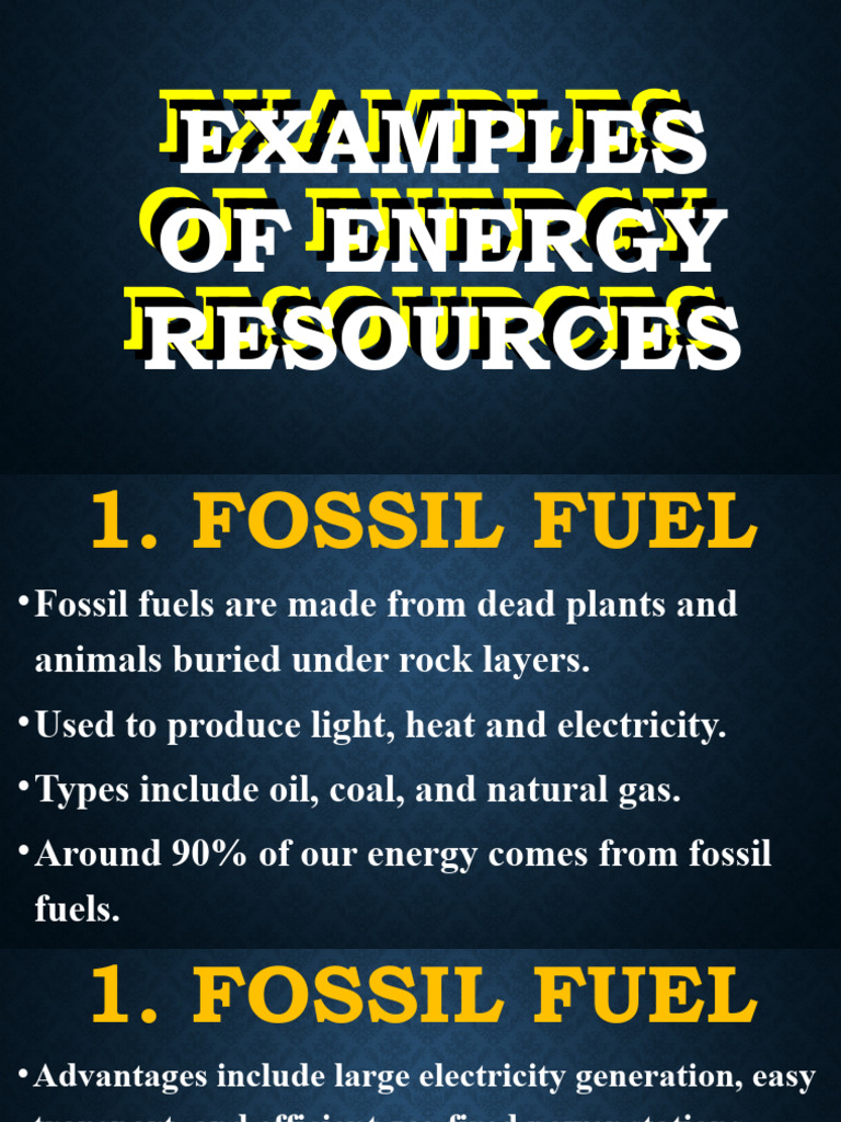 Examples of Energy Resources | PDF | Geothermal Energy | Renewable Energy