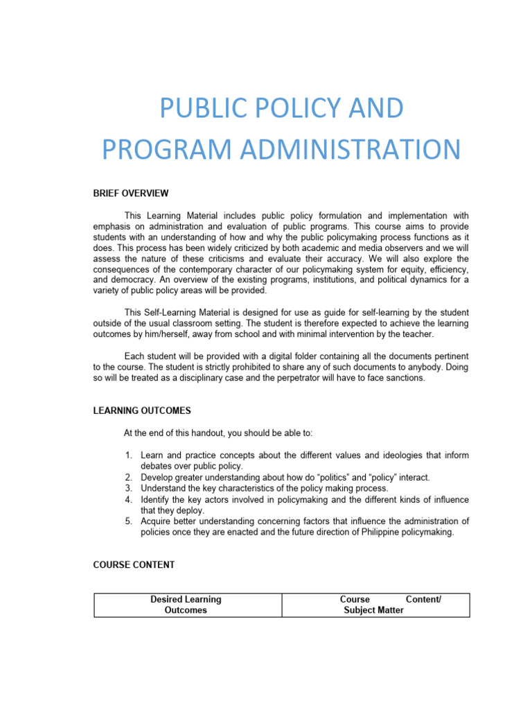 Module in Pppa | PDF | Committee | Policy