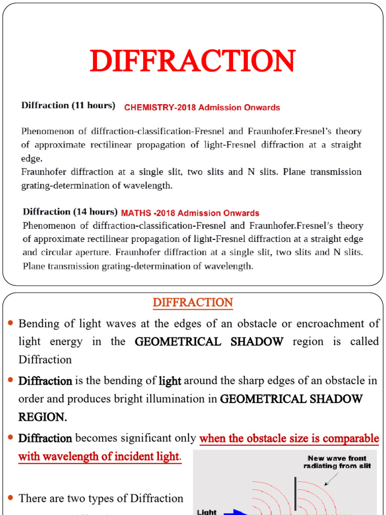 Diffraction -MM & CH -17.12.2023 | PDF | Diffraction | Optics
