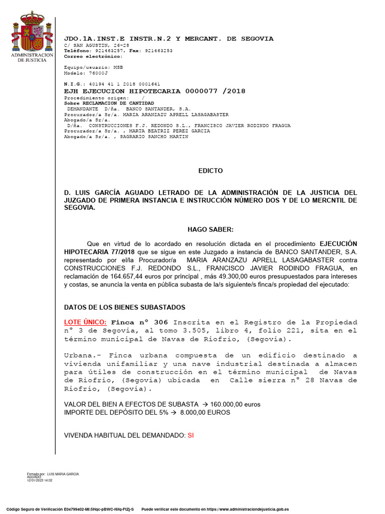 Documento 1 | PDF | Subasta | Pagos