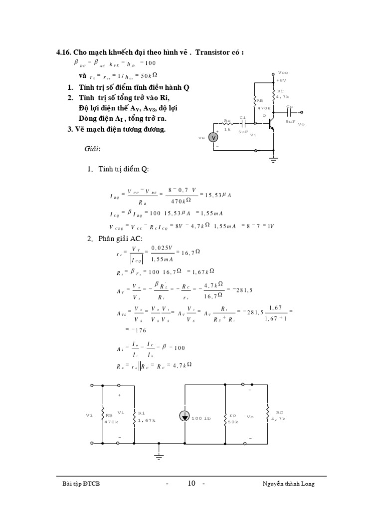 Transistor Circuit Analysis Exercises | PDF