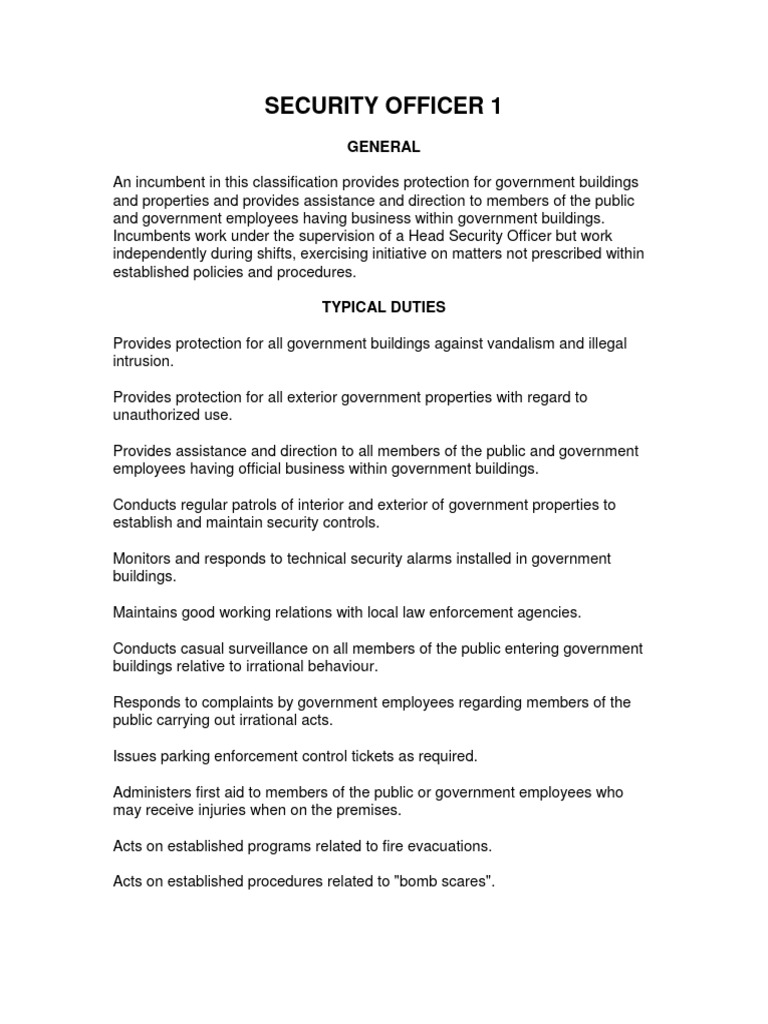 Security Officer | PDF | Security Guard | Justice