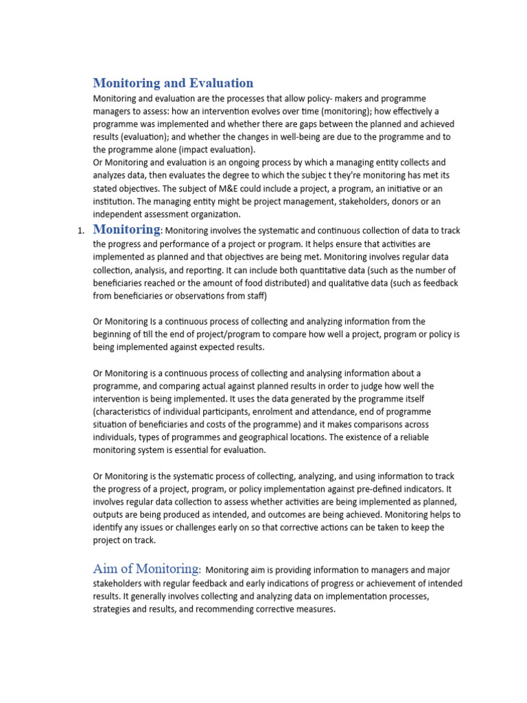 Monitoring Information | PDF | Evaluation | Monitoring And Evaluation