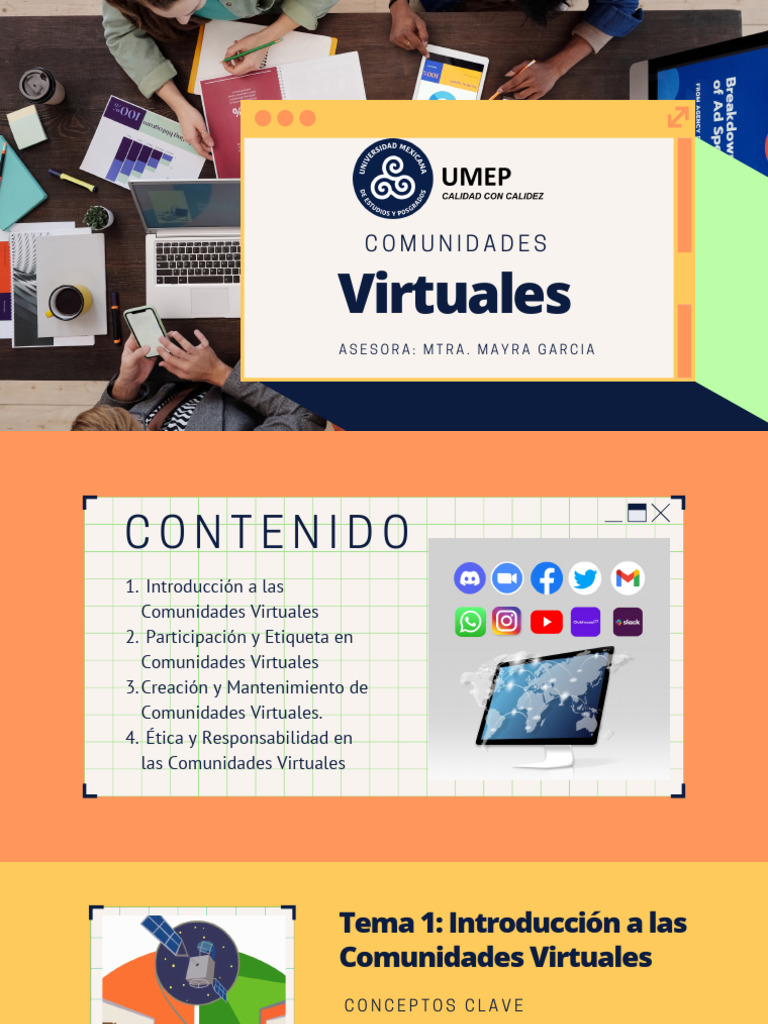 Presentacion COMUNIDADES VIRTUALES - BACHILLERATO UMEP | PDF | Internet ...