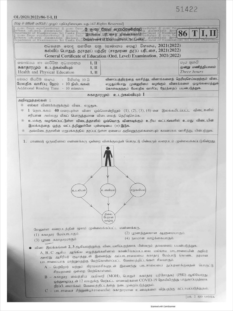 2021 OL Health Past Paper | PDF