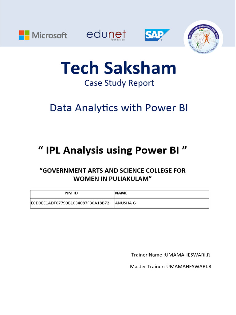 Tech Saksham: Data Analytics With Power BI | Download Free PDF | Data | Statistics