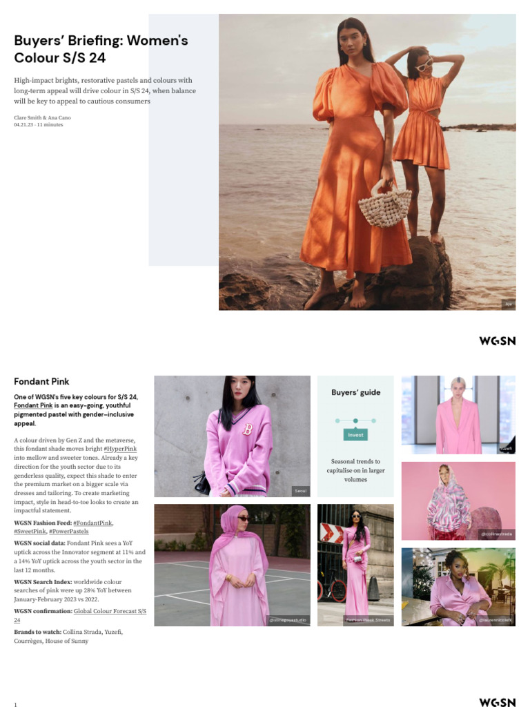 Women's S/S 24 Colour Trends Overview | PDF | Fashion