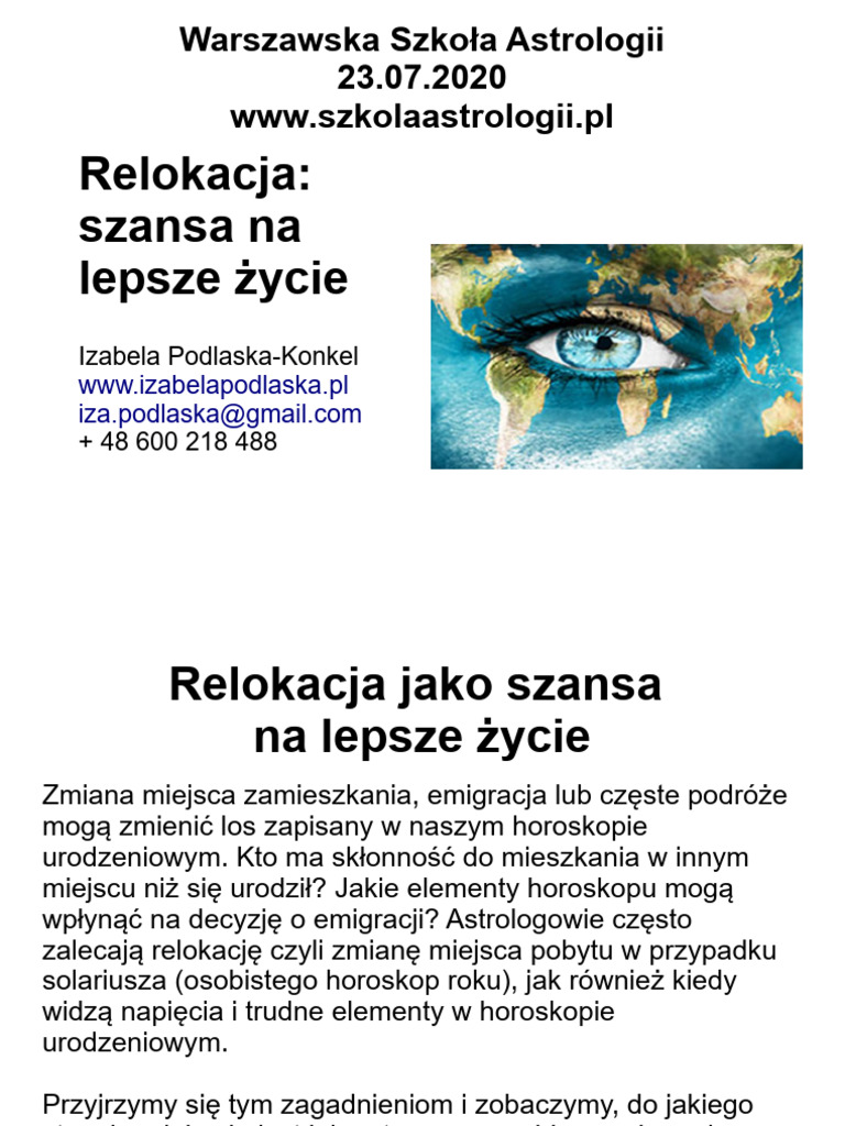 Relokacja Szansa Na Lepsze Zycie Prezentacja | PDF Relokacja Szansa Na Lepsze Zycie Prezentacja | PDF