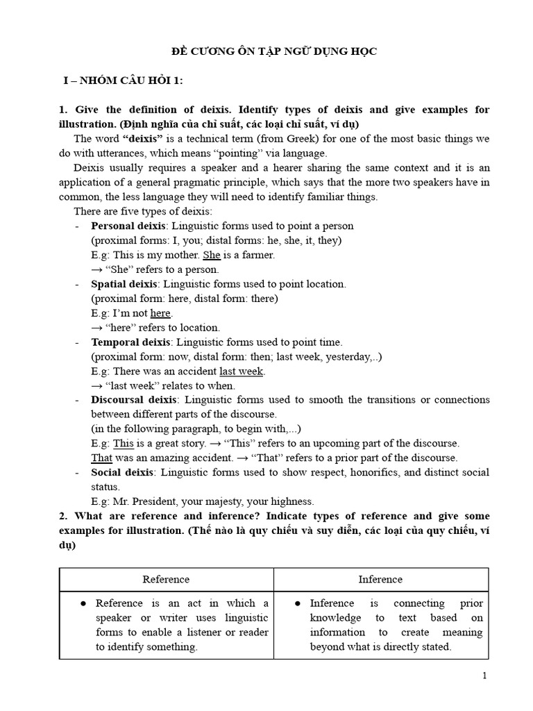Deixis and Reference in Linguistics | PDF | Grammar | Semantics