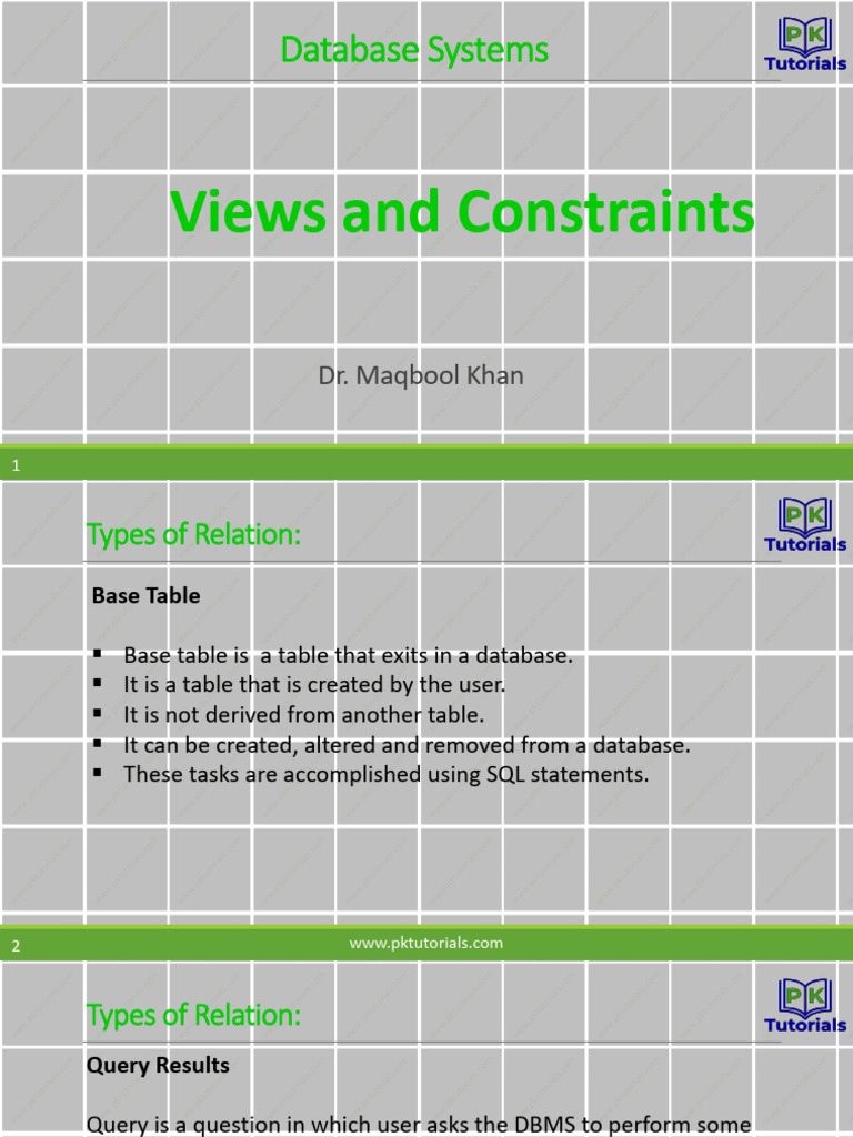 09-Views and Constraints | Download Free PDF | Relational Database | Databases