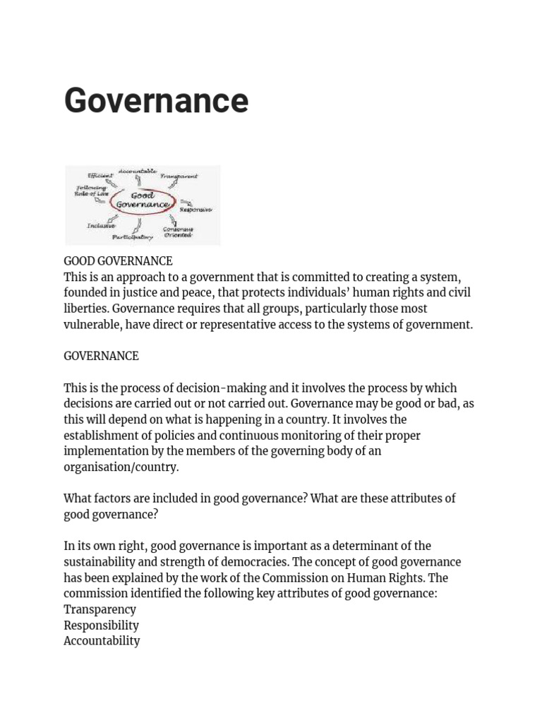 Key Attributes of Good Governance | PDF | Governance | Good Governance