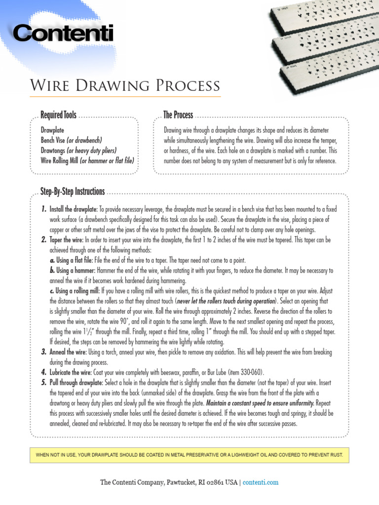 Wire Drawing Process | PDF | Wire | Rolling (Metalworking)
