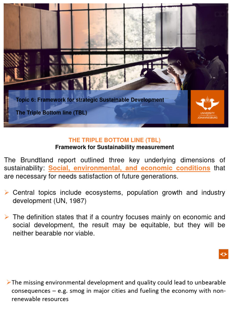 Topic 6 Framework for Strategic Sustainable Development the Tripple ...