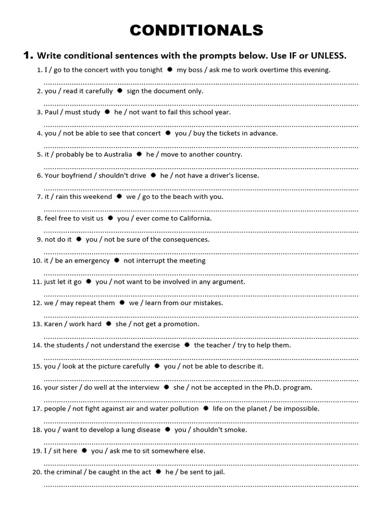 Conditionals Extra Practice Worksheetskey Answers | PDF