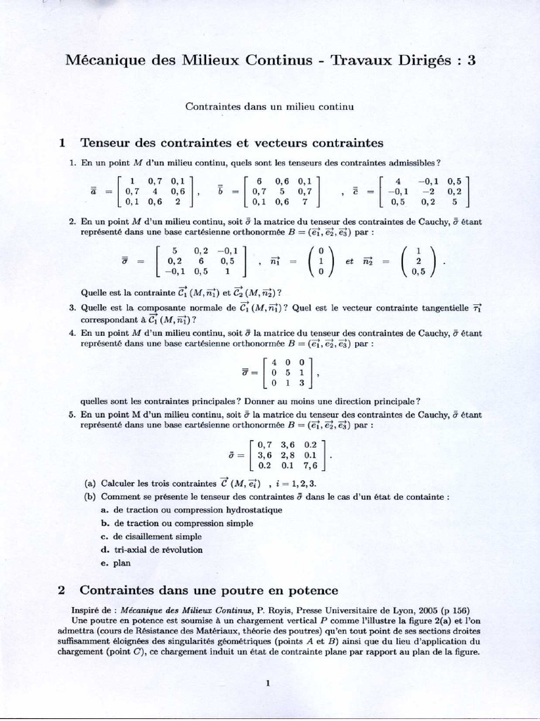 MMC M1PMGC TD3 TravauxPrepaAuTD03 Correction (1) | PDF