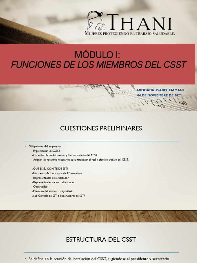 Módulo I - Clase 5 - Funciones de Los Miembros Del Comité | PDF