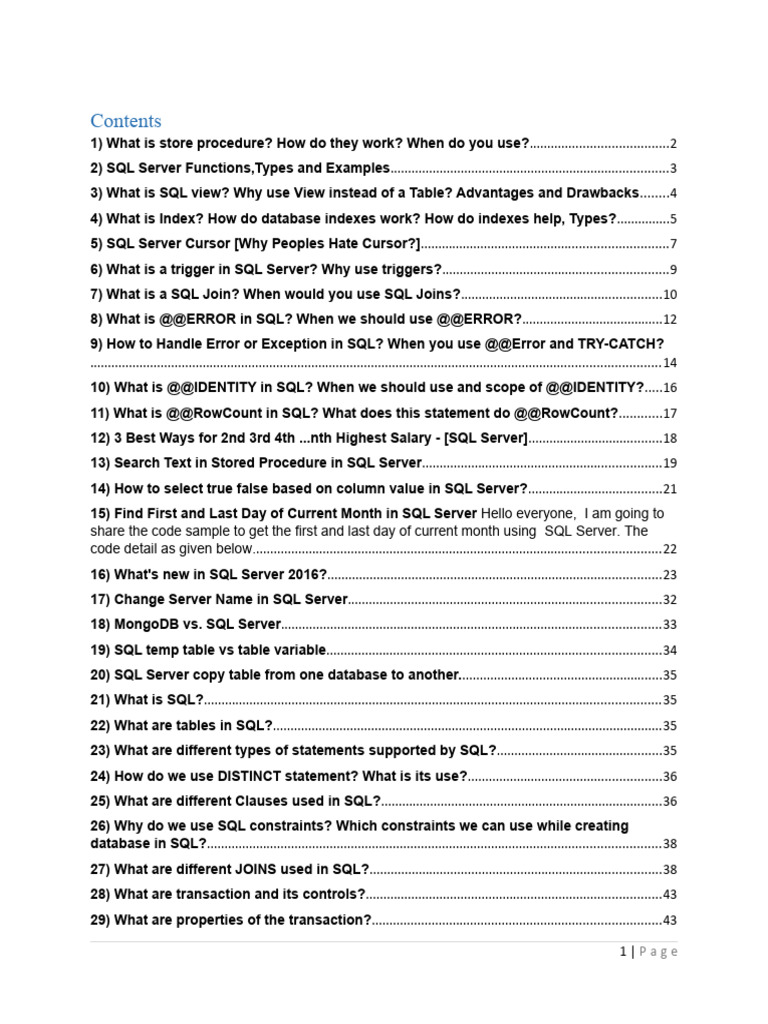 Sql Server Q A Pdf Database Index Microsoft Sql Server