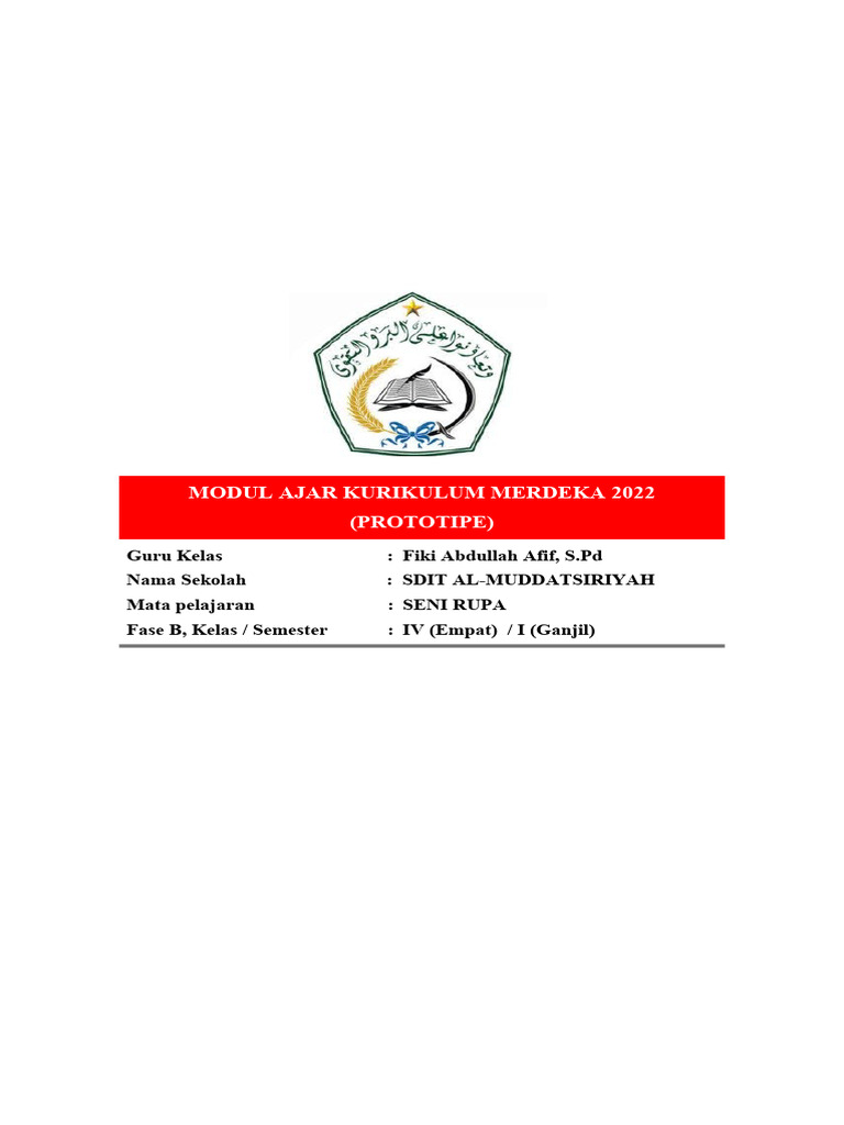 Modul Ajar SENI RUPA K4 BAB 1 | PDF