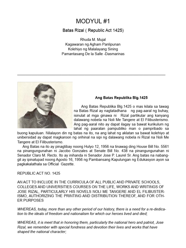 1 1.-Batas-Rizal | PDF | Catholic Church | Faith
