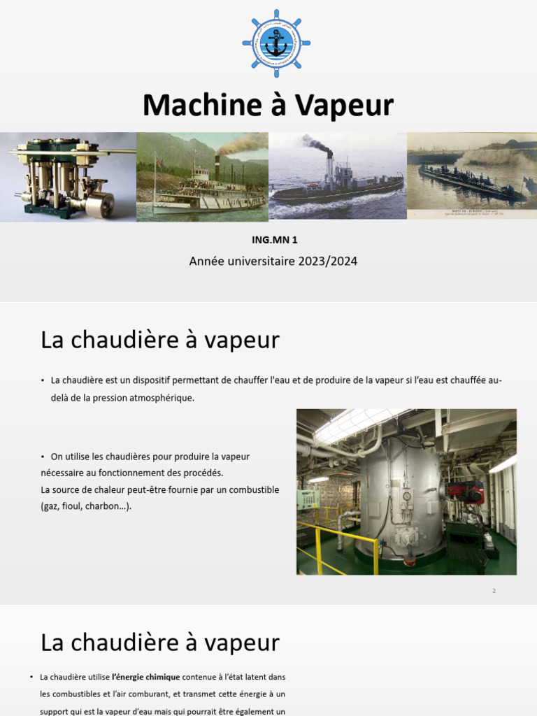 Fonctionnement de la machine à vapeur | PDF | Chaudière | Turbine