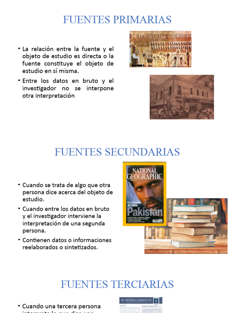 Tipos de Fuentes en Investigación | PDF