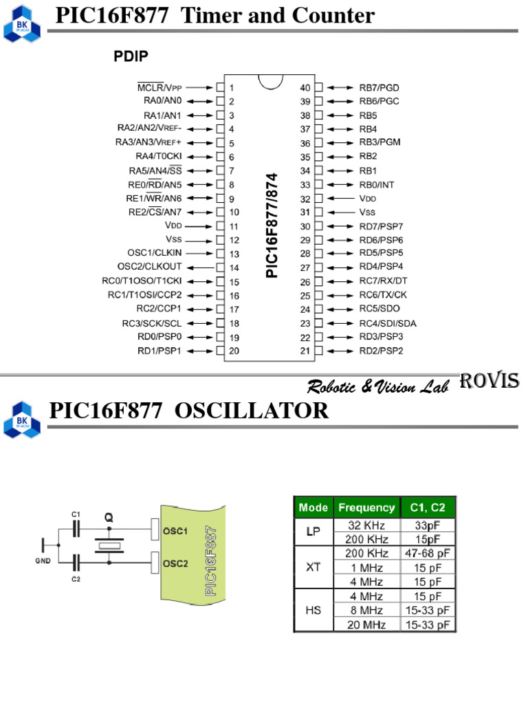 Pic16f877 Timer And Counter Rovis Pdf Computer Engineering Electrical Engineering
