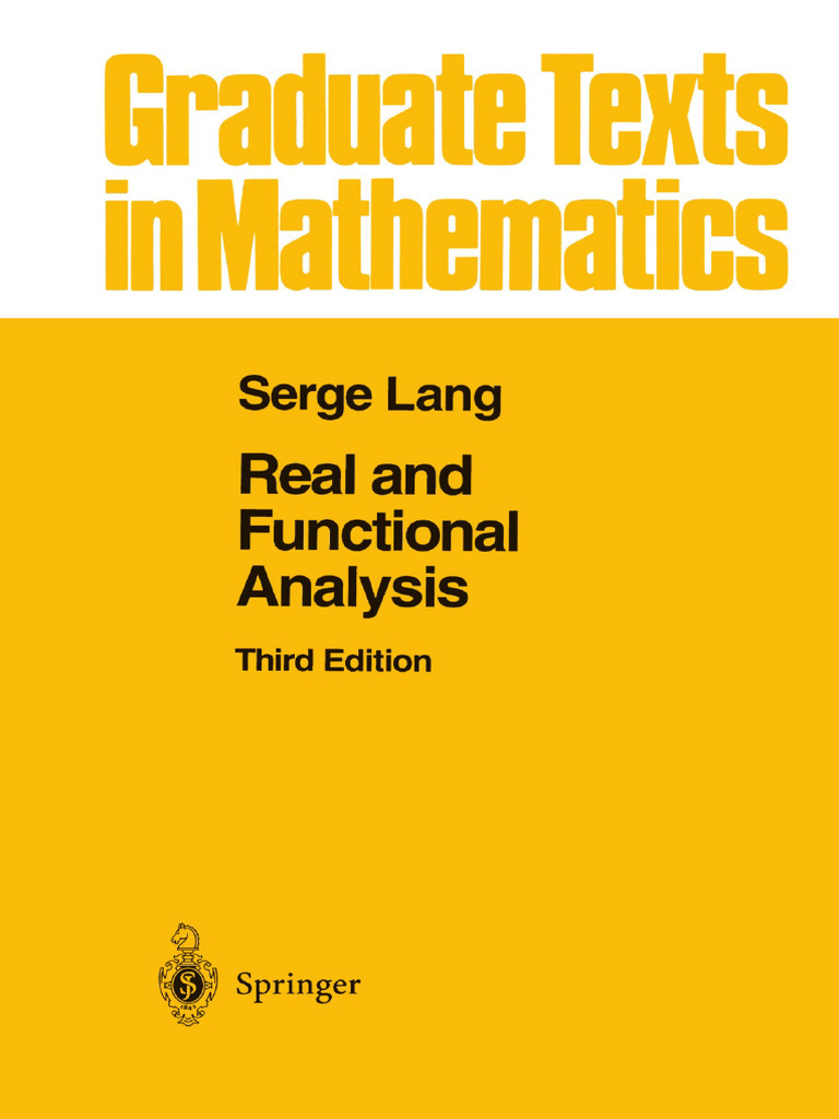 Real and Functional Analysis - Serge Lang | Download Free PDF | Set (Mathematics) | Integral