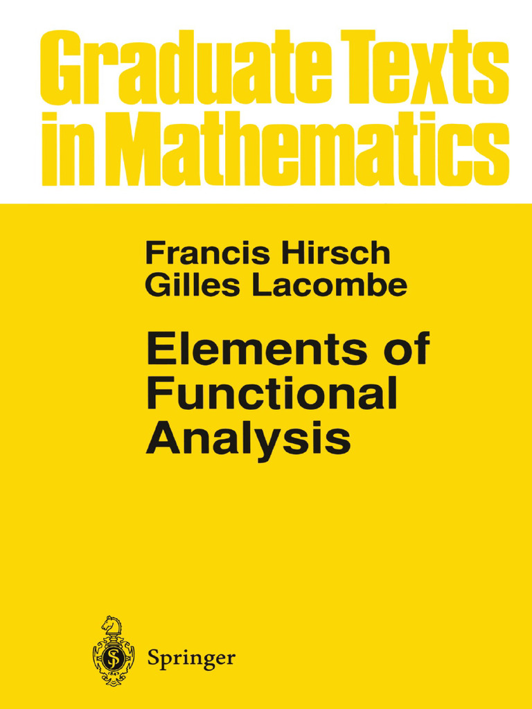 Elements of Functional Analysis - Francis Hirsch & Gilles Lacombe ...