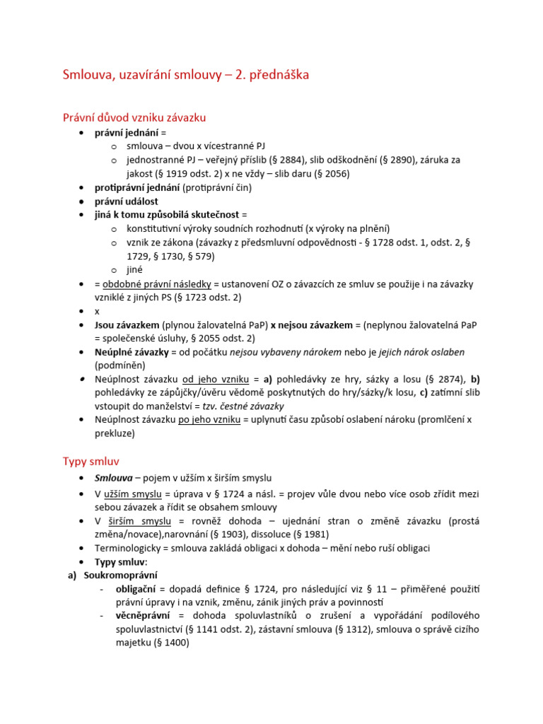 Přednáška - Závazky | PDF