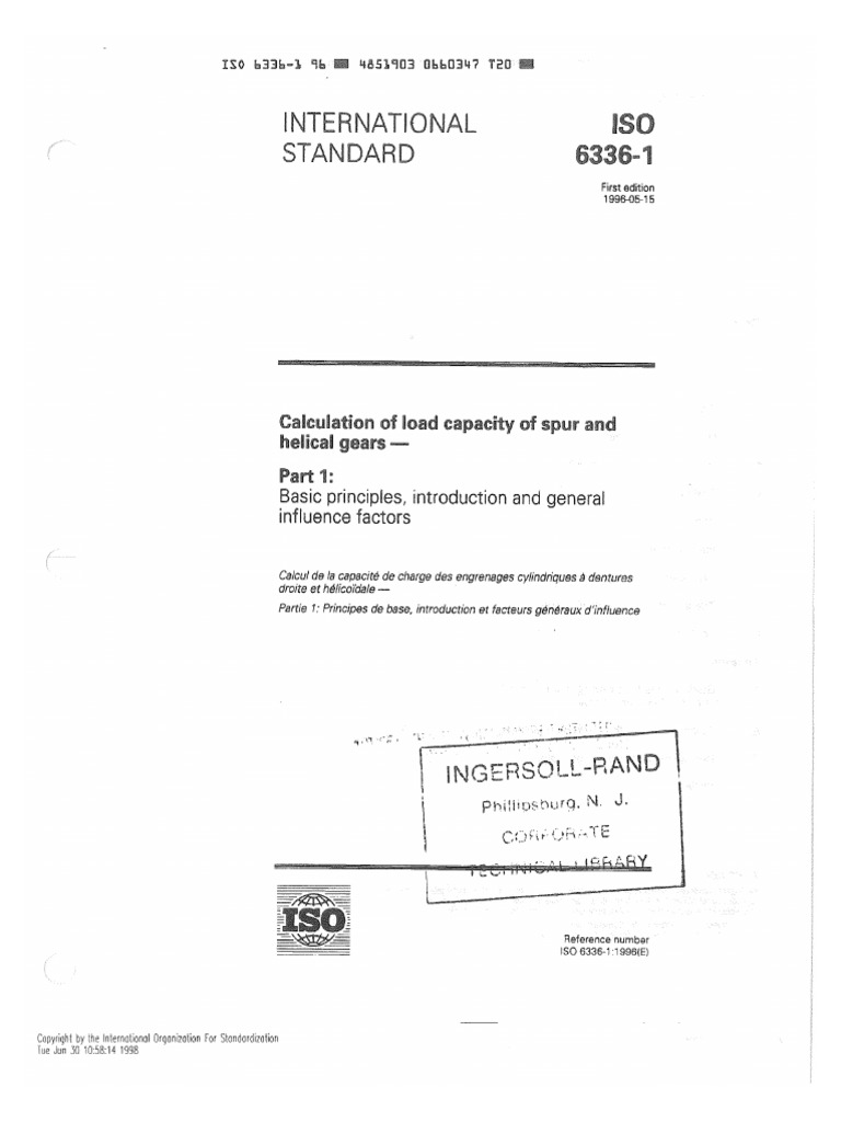ISO 6336-1 International Standards | PDF