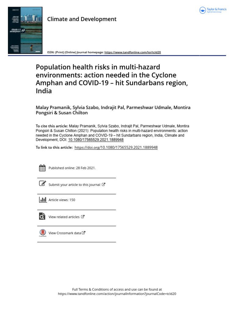 Population Health Risks in Multi-Hazard Environments: Action Needed in ...