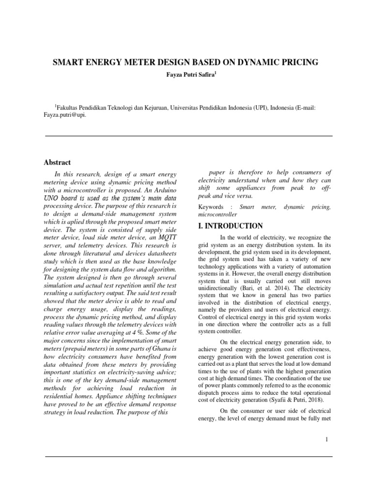 Designing Smart Energy Meter Based On Dynamic Pricing | PDF | Smart ...
