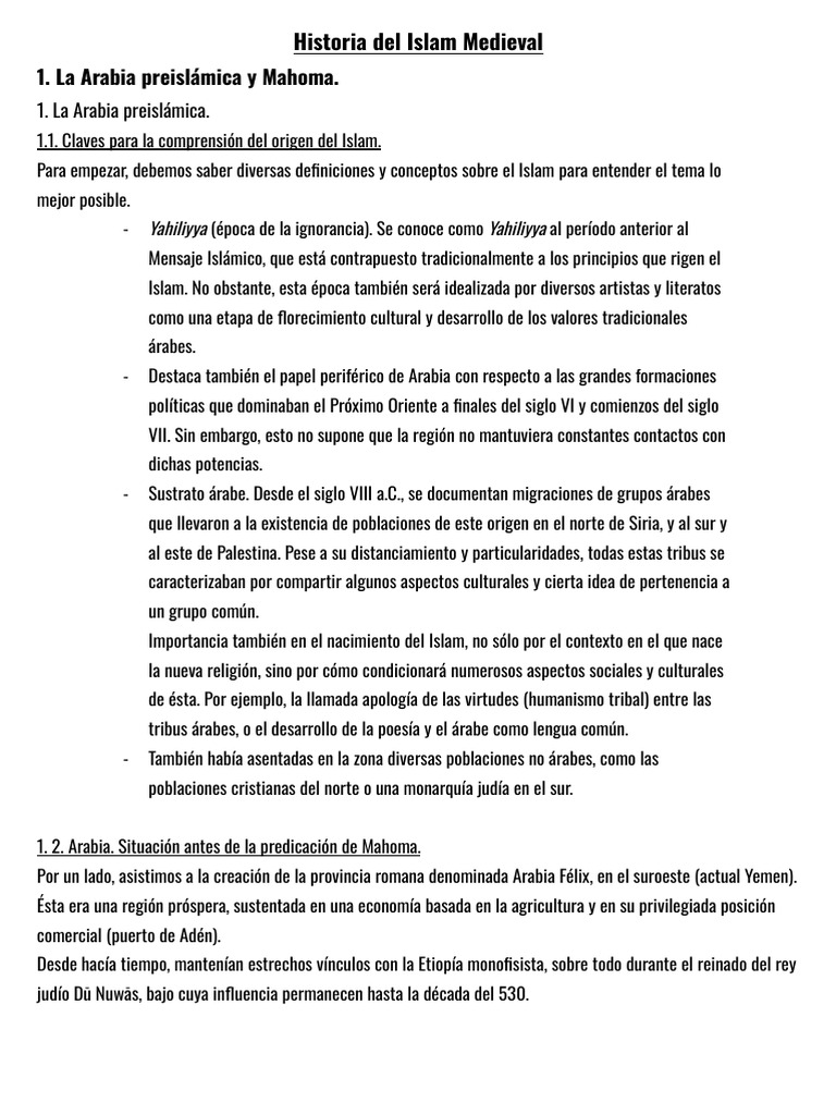 Historia Del Islam Medieval Apuntes | PDF | Mahoma | Hadith