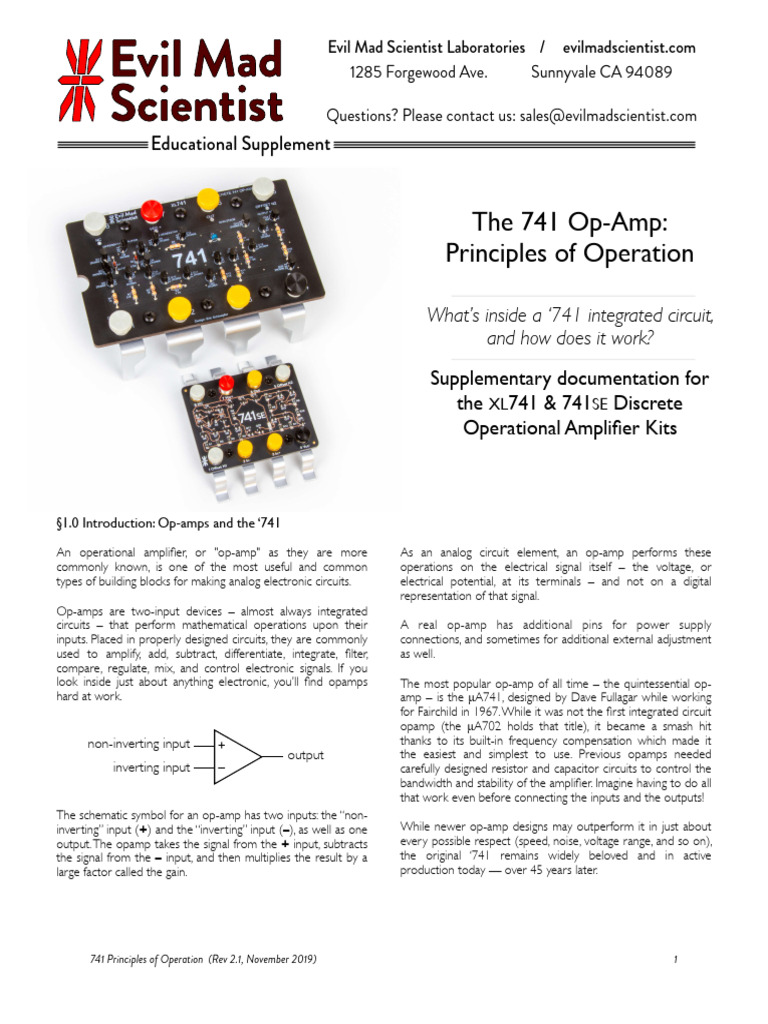 741 Principles Rev21 | PDF | Operational Amplifier | Bipolar Junction Transistor