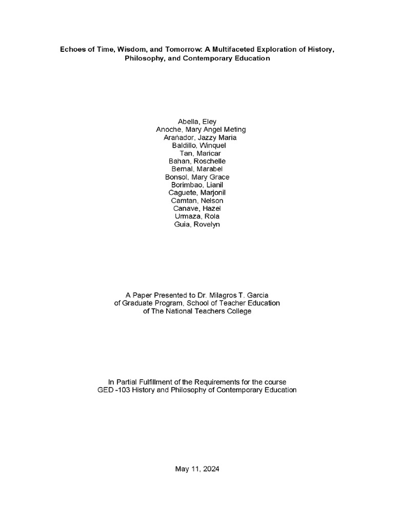 Echoes of Time, Wisdom, and Tomorrow: A Multifaceted Exploration of ...